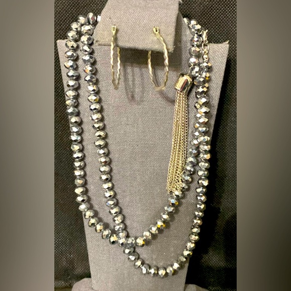 Ellen Tracy | Jewelry | Ellen Tracy Boho Style Sparkly Silver Necklace ...
